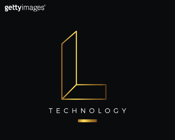 Modern Abstract Gold Alphabet Letter L Technology Symbol 이미지 (861070900 ...