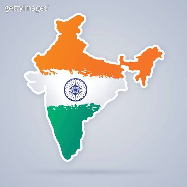 India Flag Map 이미지 (641227822) - 게티이미지뱅크