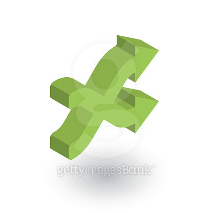 shufle, mix, random, intersecting arrow isometric flat icon. 3d vector ...