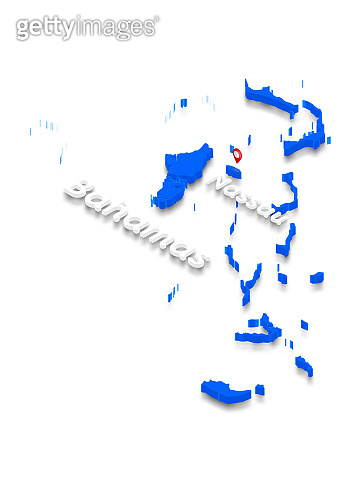 Map of Bahamas. 3D isometric perspective illustration. 이미지 (827875730 ...