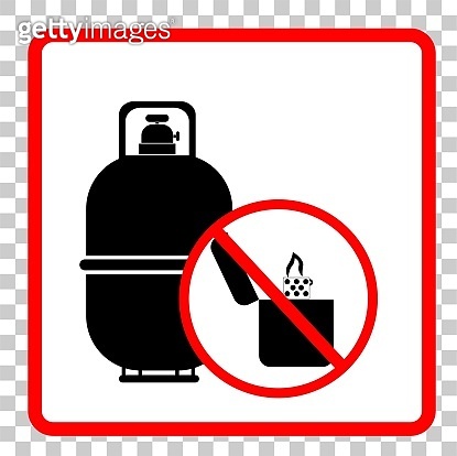 Sign Beware of Flammable Liquid or Gas Container, at Transparent Effect ...