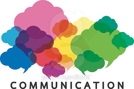 Vector illustration of a communication concept. The word communication ...