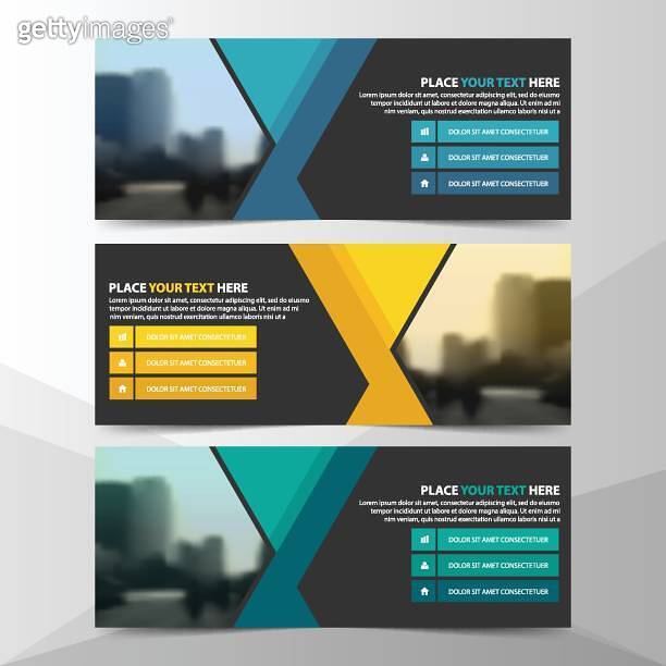 Corporate business banner template, horizontal advertising business ...