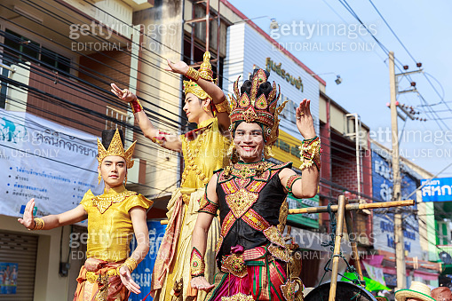 Songkran Festival Parade Traditional culture of Salung Luang Procession ...