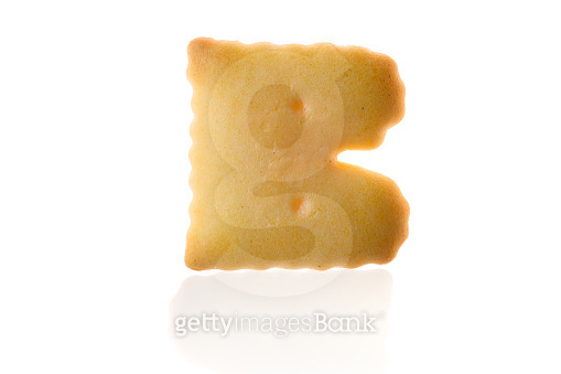 Letter B Cookie Biscuit english capital font isolated on white with ...