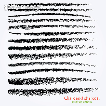 Vintage vector brush on the blackboard. Chalk marks and coal. Grainy ...