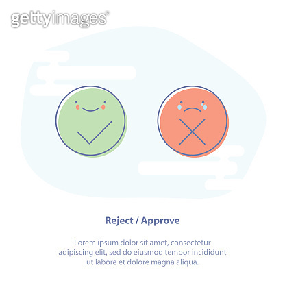 Check Mark Buttons - Accept, Approve / Refuse, Reject. Green tick and ...