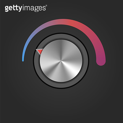 Realistic Temperature button knob switch. Vector illustration ...