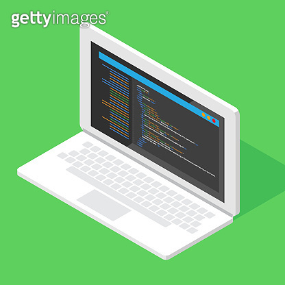 HTML code website. Laptop coding, programming concept. Vector illustration. 이미지 (882817986) - 게티 ...