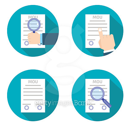 Memorandum of understanding MOU icons set 이미지 (637019542) - 게티이미지뱅크