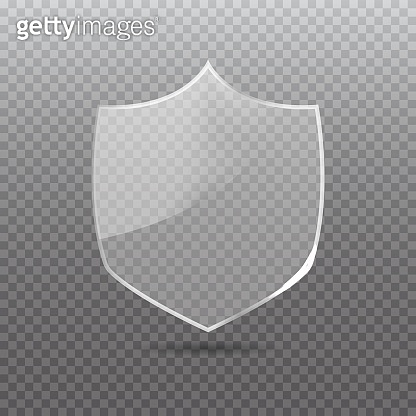 Transparent glass shield. Privacy guard banner. Protection concept ...