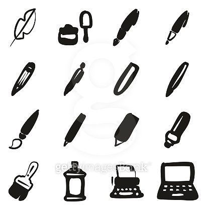 Writing Tools Icons Freehand Fill 이미지 (861149330) - 게티이미지뱅크