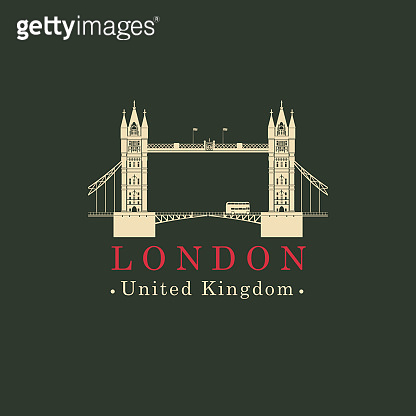 London Bridge logo. English architectural landmark (878291674) - 게티이미지뱅크