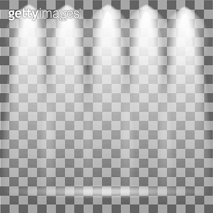 Scene illumination. Cold light effect. Stage illuminated spotlight on ...