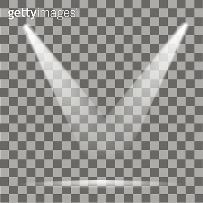 Scene illumination. Cold light effect. Stage illuminated spotlight on ...