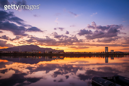 beautiful river and building scape of daegu city in south republic ...