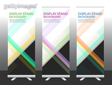 Set of vertical abstract display banner stand or roll up design ...