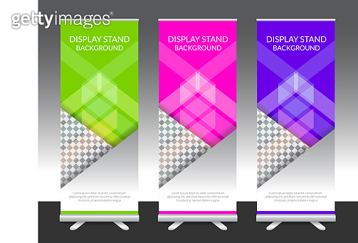 Set of vertical abstract display banner stand or roll up design ...