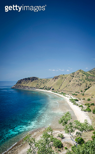 coast and beach view near dili in east timor leste from cristo rei hill ...