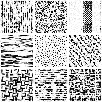 Collection of seamless patterns. (675219666) 일러스트, 무료 일러스트 - 게티이미지뱅크