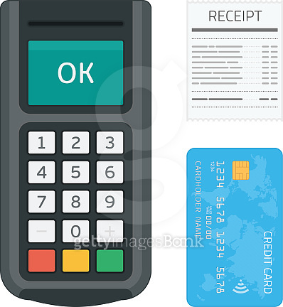 Pos terminal credit card receipt. 이미지 (655652844) - 게티이미지뱅크
