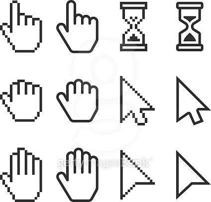 Pixelated and smooth cursors. 이미지 (637380434) - 게티이미지뱅크