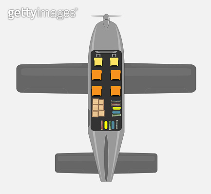 Seat Map of Small Passenger Propeller aircraft 이미지 (855914444) - 게티이미지뱅크
