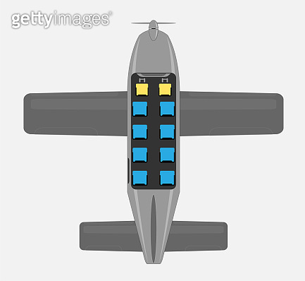 Seat Map of Small Passenger Propeller aircraft (855914438) 일러스트, 무료 ...
