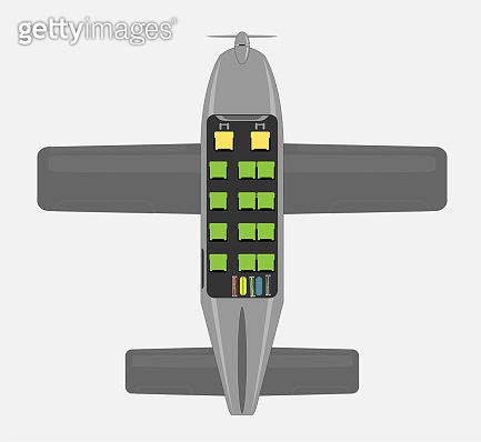 Seat Map of Small Passenger Propeller aircraft 이미지 (855914450) - 게티이미지뱅크