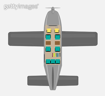 Seat Map of Small Passenger Propeller aircraft 이미지 (855914466) - 게티이미지뱅크