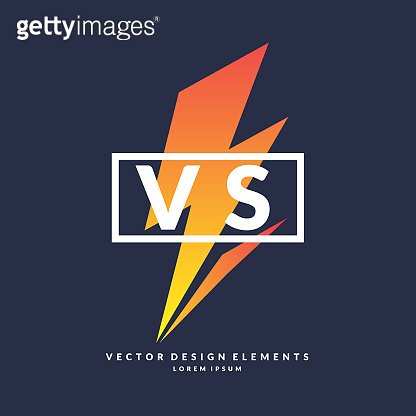 Bright poster symbols of confrontation VS, can be the same icon. Vector ...
