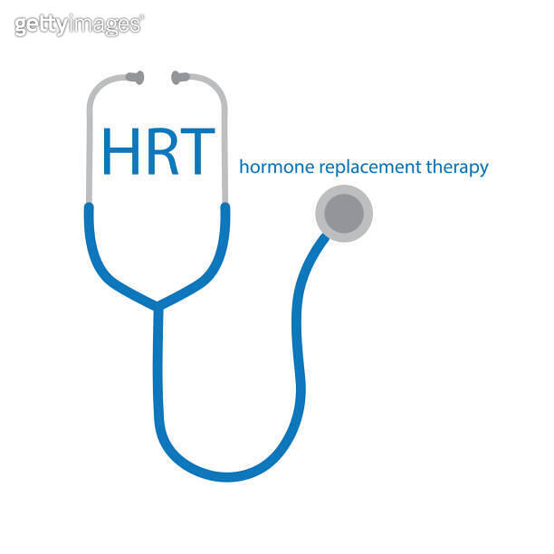 HRT Hormone Replacement Therapy text and stethoscope icon (891781112 ...