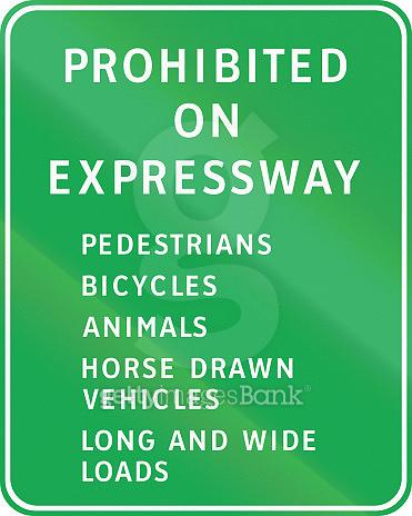 Road sign in the Philippines - Prohibited on Expressway (679859960 ...
