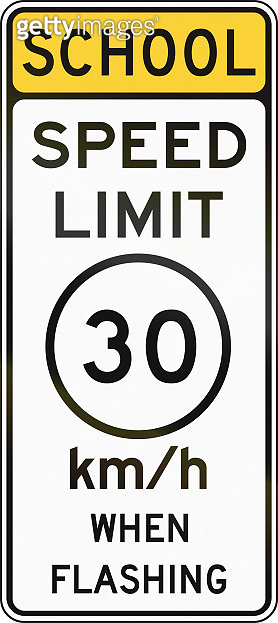 United States MUTCD school zone road warning sign - Speed limit ...