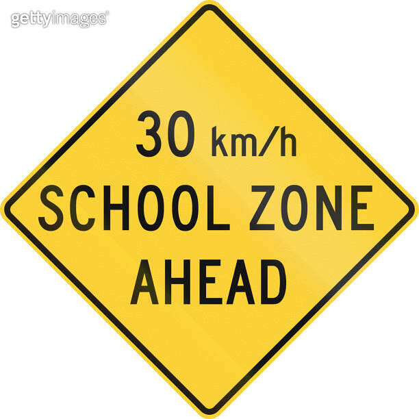 United States MUTCD school zone road warning sign - Speed limit ahead ...