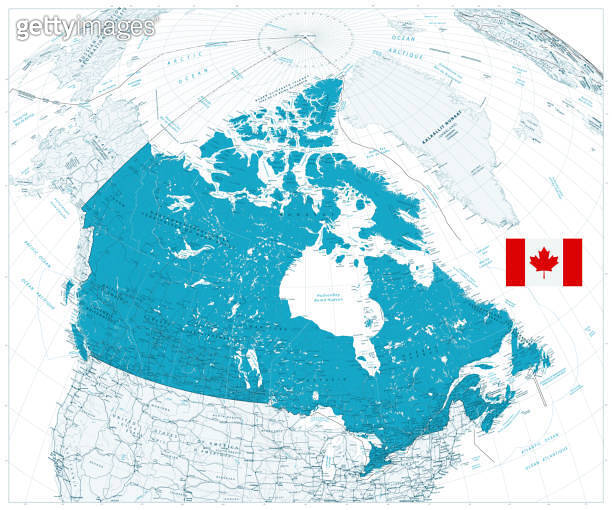 Giant detailed road map of Canada with cities and towns (857107418 ...