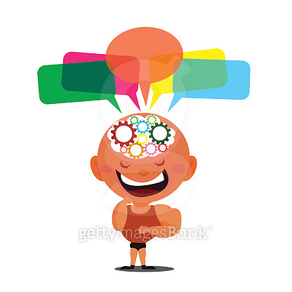 Vector - Education Thinking Concept Children Think with Education icons ...