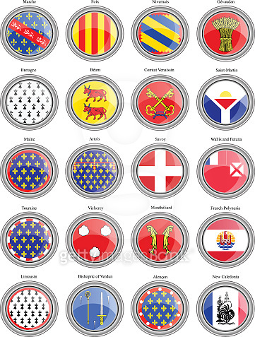 Set of icons. Regions of France flags. 이미지 (659845996) - 게티이미지뱅크