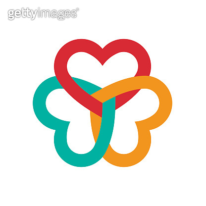 Three Hearts Together Logo Vector Illustration (871753432) 일러스트, 무료 ...