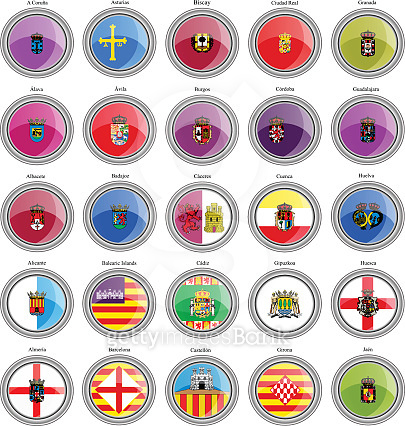 Set of icons. Provinces of Spain flags. Vector. 이미지 (649695356) - 게티이미지뱅크
