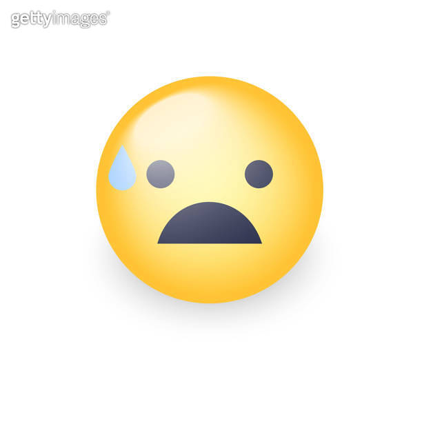 Scared face with Open Mouth and Cold Sweat. Frightened emoticon mood ...