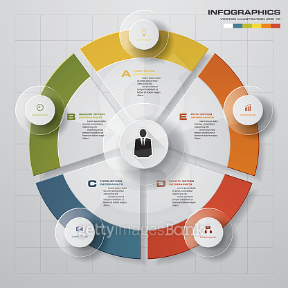 Abstract 5 steps modern pie chart infographics elements. 이미지 (800303462 ...