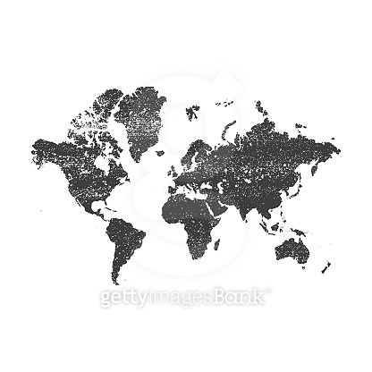 Vector World Map with grunge aged Texture (688575182) 일러스트, 무료 일러스트 ...