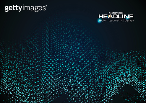 Shiny abstract futuristic hi-tech dotted line waves 이미지 (822321426) - 게티이미지뱅크