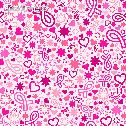 Breast Cancer awareness month seamless pattern 이미지 (858576472) - 게티이미지뱅크