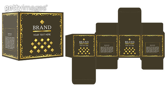 Packaging design, gold luxury box design template and mockup box. 이미지 ...