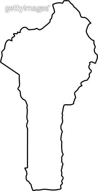 Benin map of black contour curves on white background of vector illustration 이미지 (886520756 ...