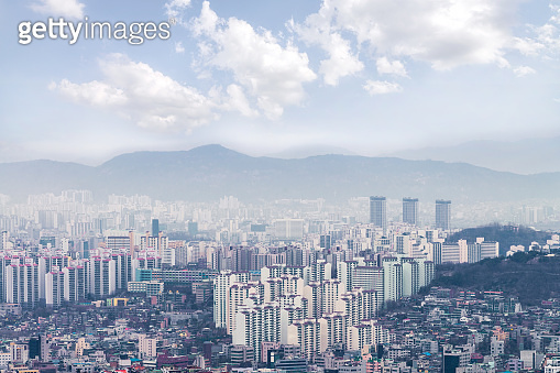 Seoul cityscapes, skyline, high rise office buildings and skyscrapers ...