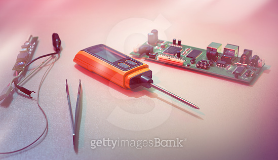 Tools for examining and reparing of faulty electronics (649840316) - 게티 ...