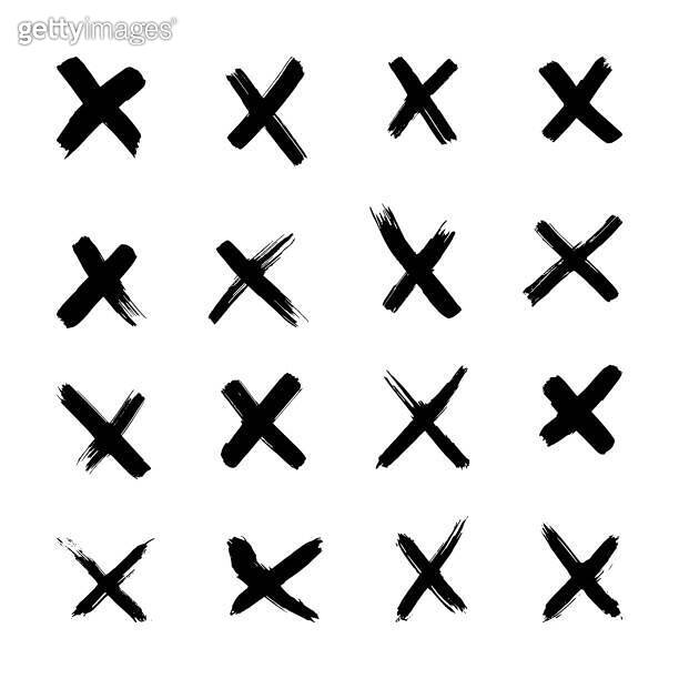 Vector X marks, Hand-draw cross, Letter x brush strokes (869459890 ...